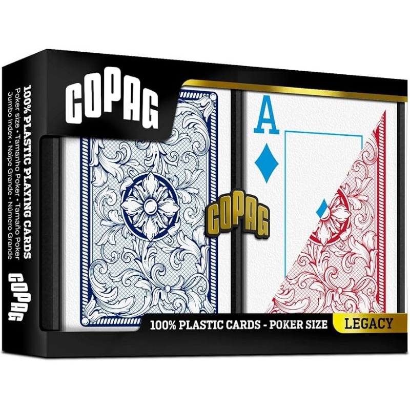 COPAG 4-Color Legacy 100% Plastic Playing Cards - Poker Size Jumbo ...