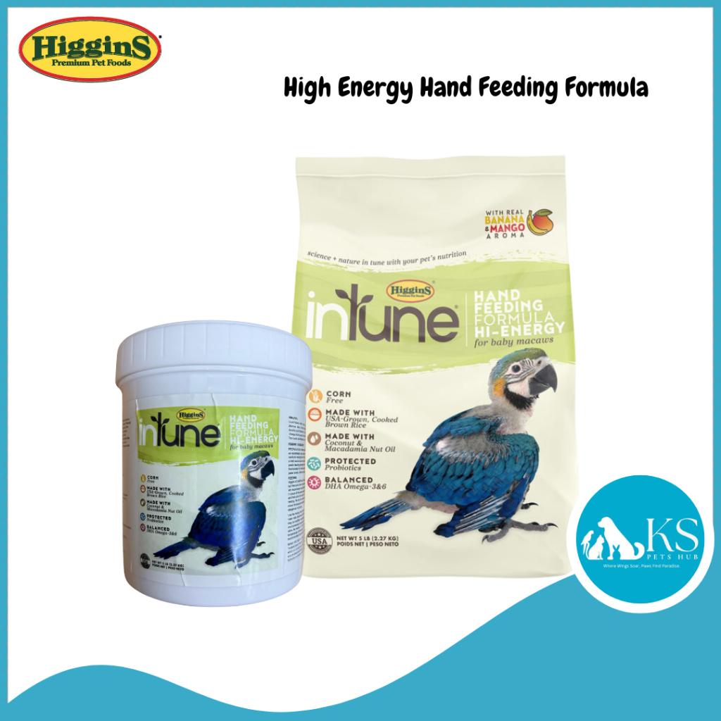 Higgins Intune High Energy Hand Feeding Formula 510g / 5lb Parrot Baby ...