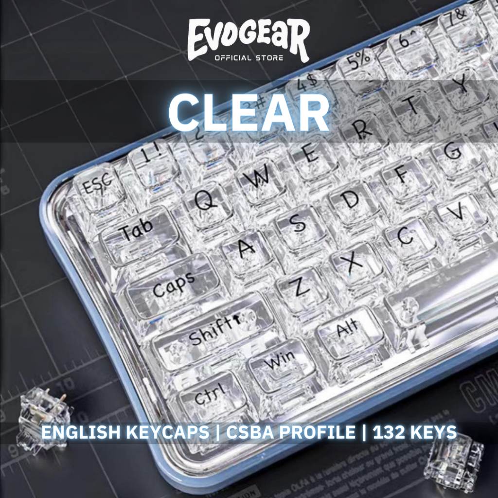 [SG READY STOCK] Clear Keycaps | 132 Keys | CSBA Profile | English ...