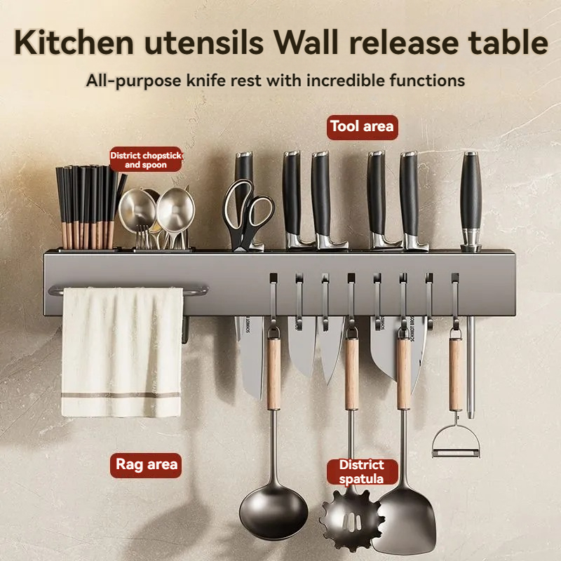 Kitchen Storage Space Stainless Steel Wall-Mounted Kitchen Rack ...
