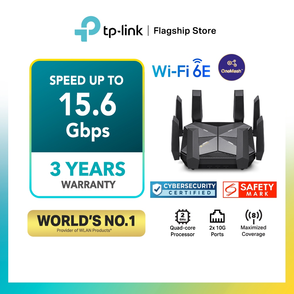 TP-Link Archer AXE300 AXE16000 Quad-Band 16-Stream Wi-Fi 6E Router with ...