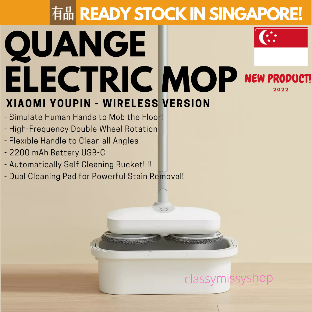 [NEW] Cleantech Wireless Electric Mop Set, Electric Cordless Mop with ...