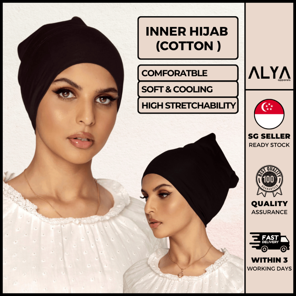 Inner Hijab Stretchy Cotton ( Alya Apparels Breathable Cooling Tube ...