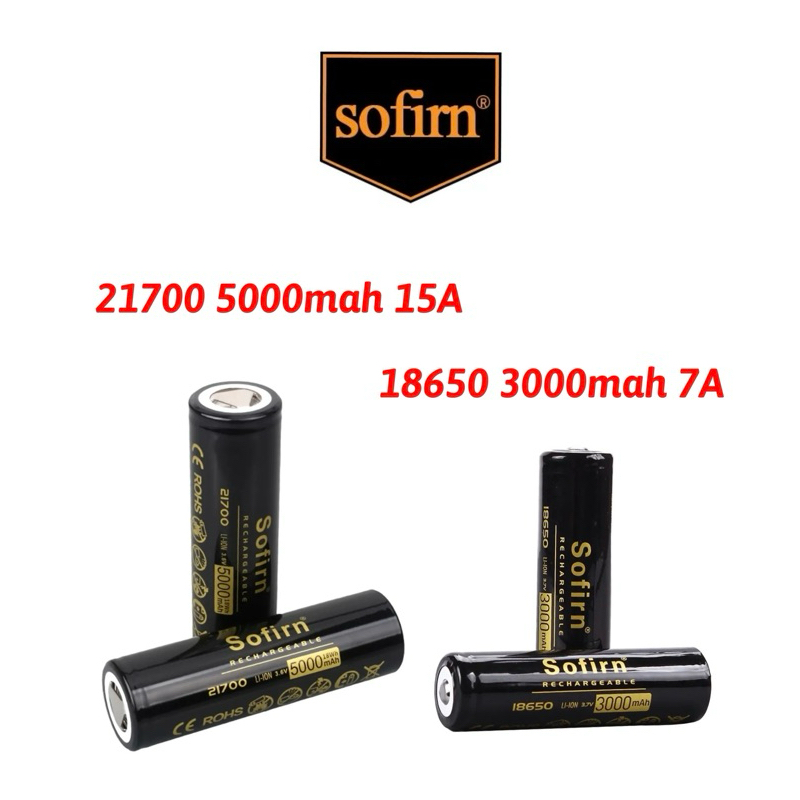 Sofirn 21700 5000mah 15A 18650 3000mah 7A 3.7V Li-ion Rechargeable Battery | Shopee Singapore