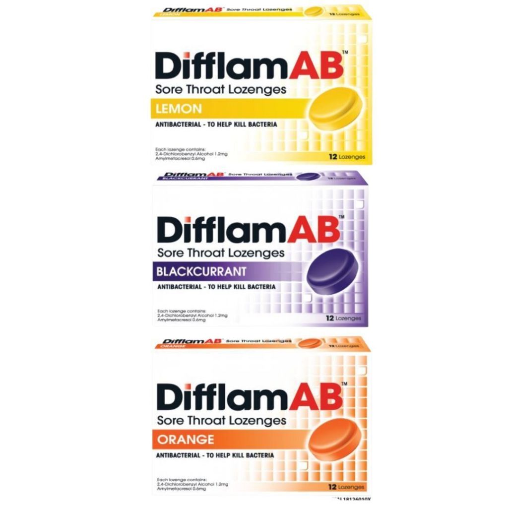Difflam AB Anti bacterial Sore Throat Lozenges, 12’s lozenges | Shopee ...