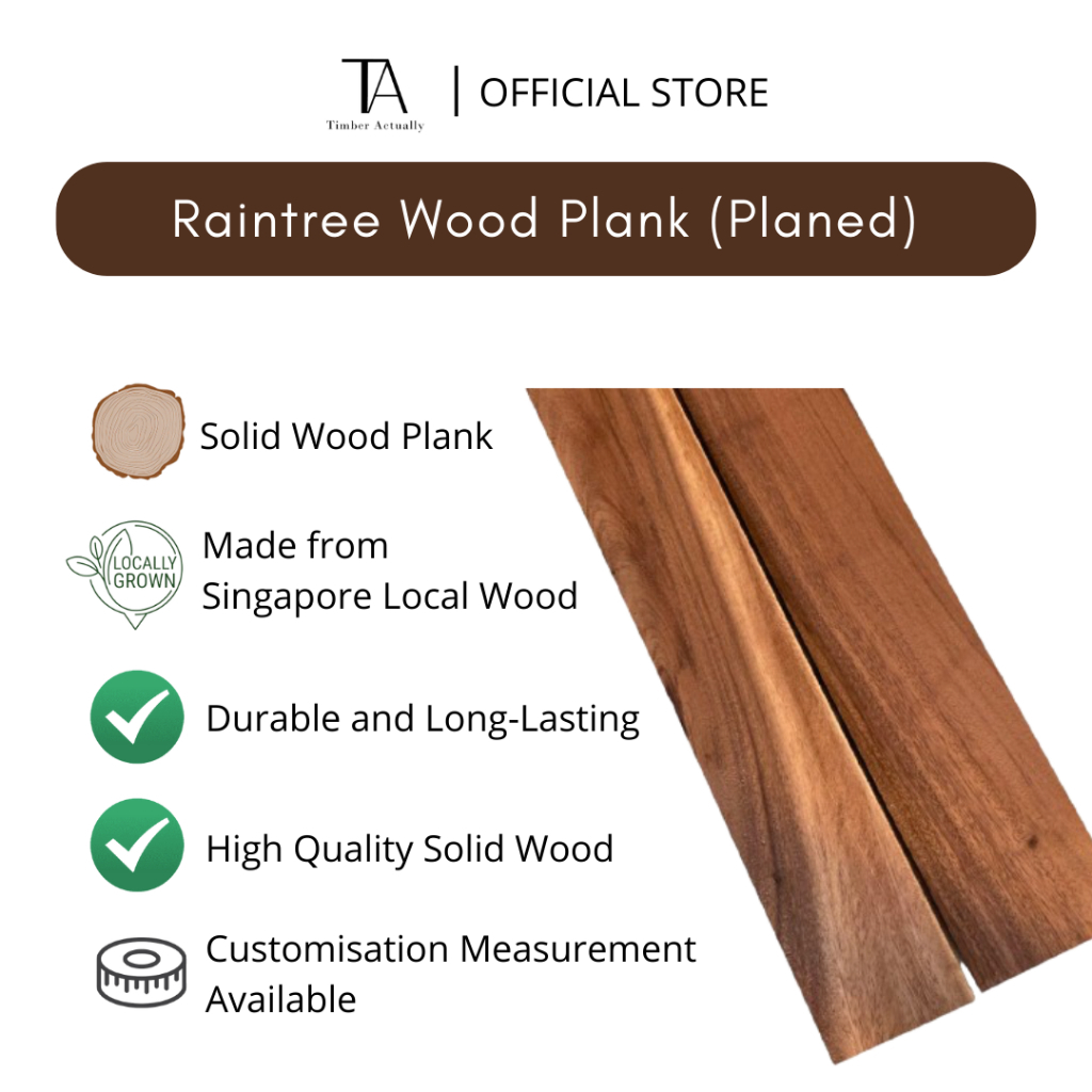 [SG STOCK] Solid Wood Raintree Wood Plank - Planed (Timber for ...