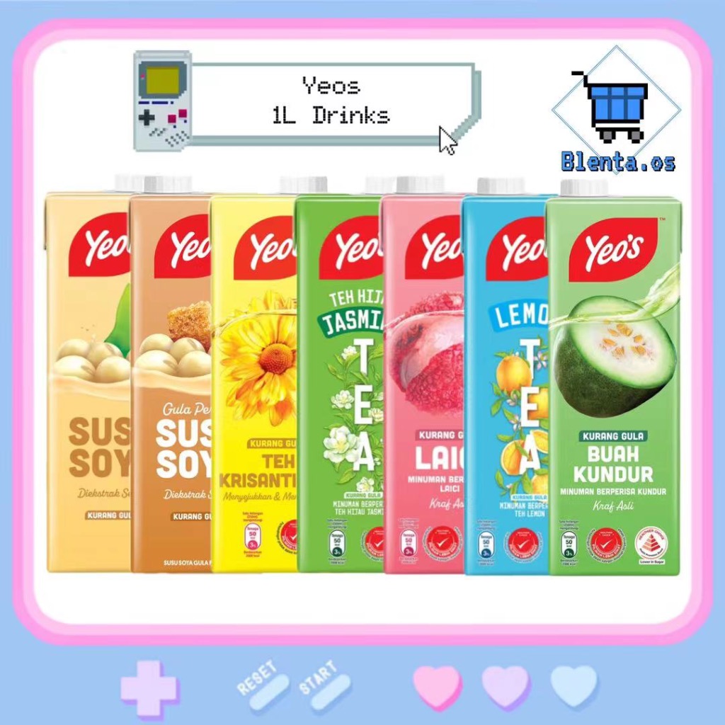 Yeos 1Litre Soya Bean/Winter Melon/Chrysanthemum/Lychee/LemonTea ...