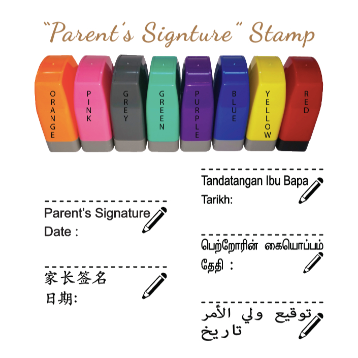 Pre-Inked Teacher | School | Tuition Center | Parent's Signature Self ...