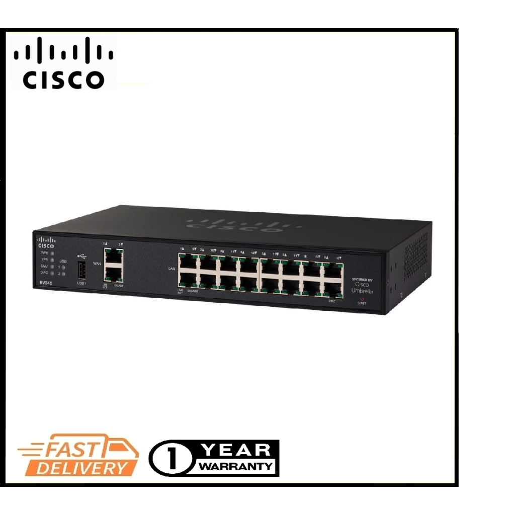 Cisco RV345 16 Port Dual WAN Gigabit Firewall VPN Router | Shopee Singapore