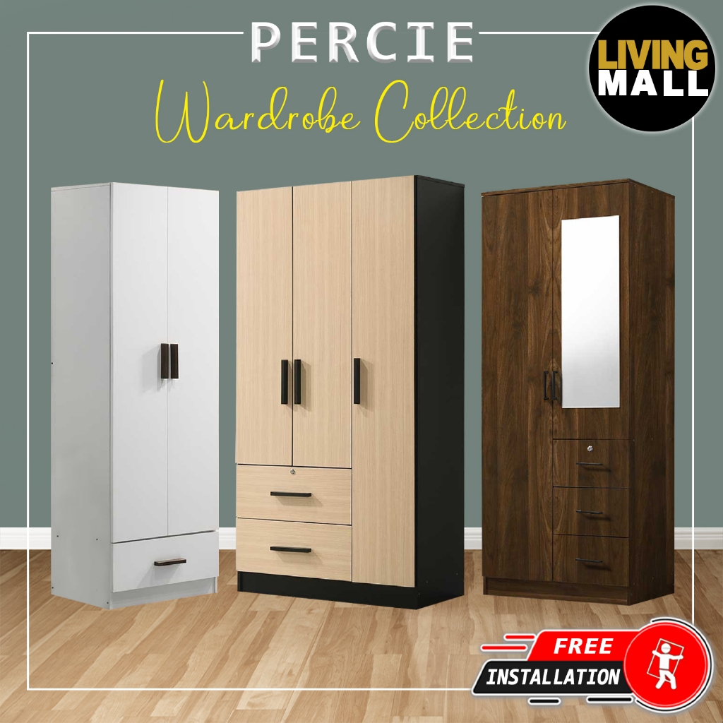 Living Mall Percie 2/3-Door Wardrobe Series Available in 12 Model ...