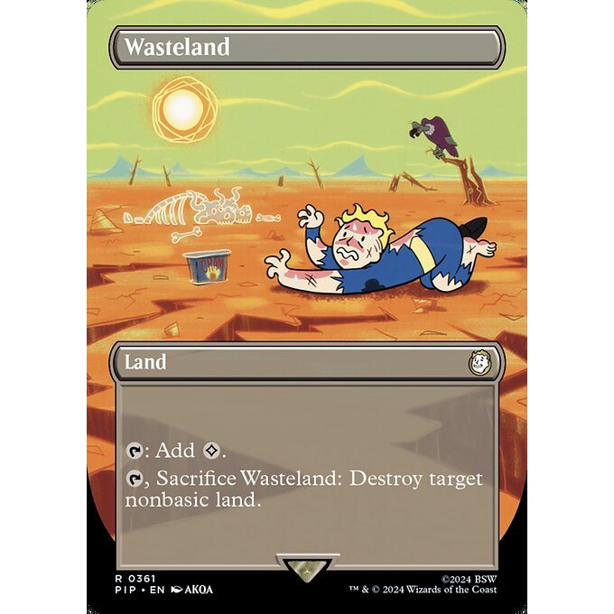 PIP_361 Wasteland *Borderless Vault Boy SC* MTG Magic: The Gathering ...