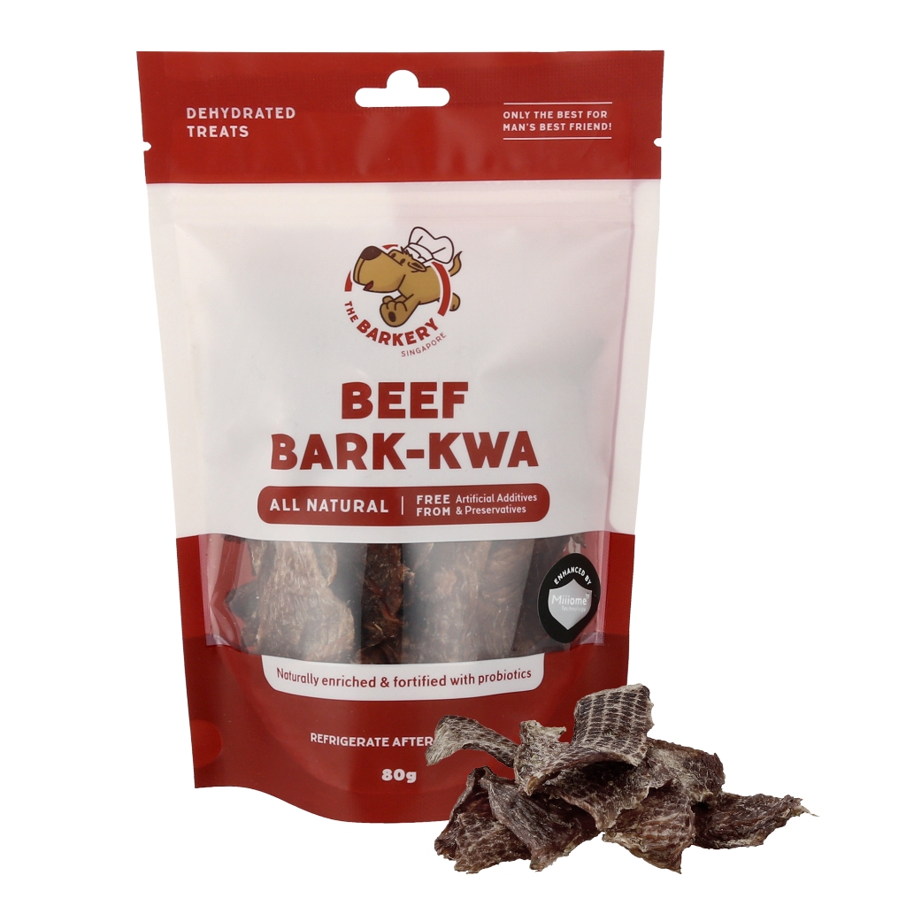 The Barkery - Beef Bark-Kwa/Tripe/Liver Dehydrated Treats for Pets (80g ...