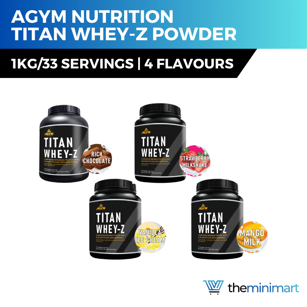 Agym Nutrition Titan Whey-Z Powder 1kg/33 Servings - Rich Chocolate ...