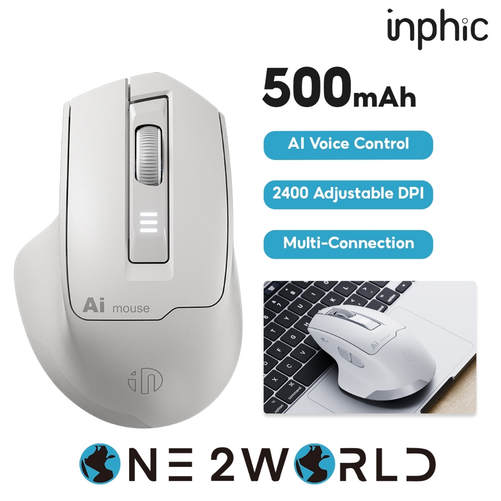 INPHIC S6 Voice-Controlled Mouse: Multi-Connection, Rechargeable ...