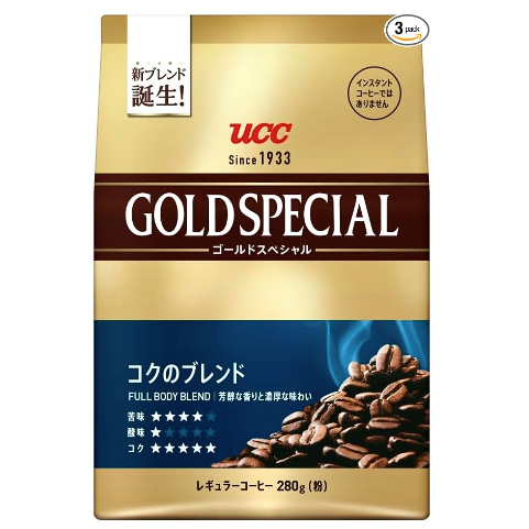 UCC Gold Special Full Body Blend 280g x 3 (840g) Regular Coffee (Powder ...