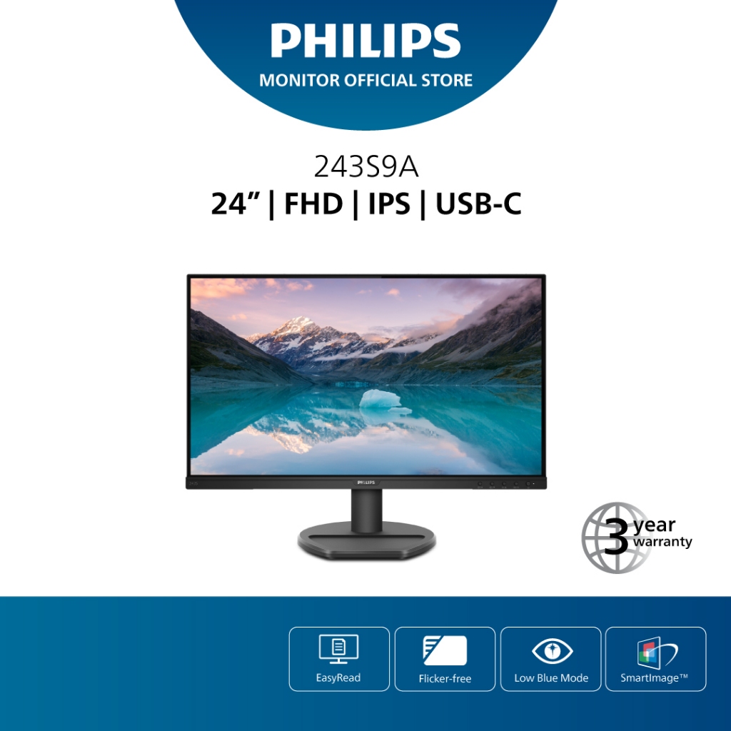 Philips 243S9A 23.8" USB-C Docking Full HD IPS Flicker Free Low Blue ...