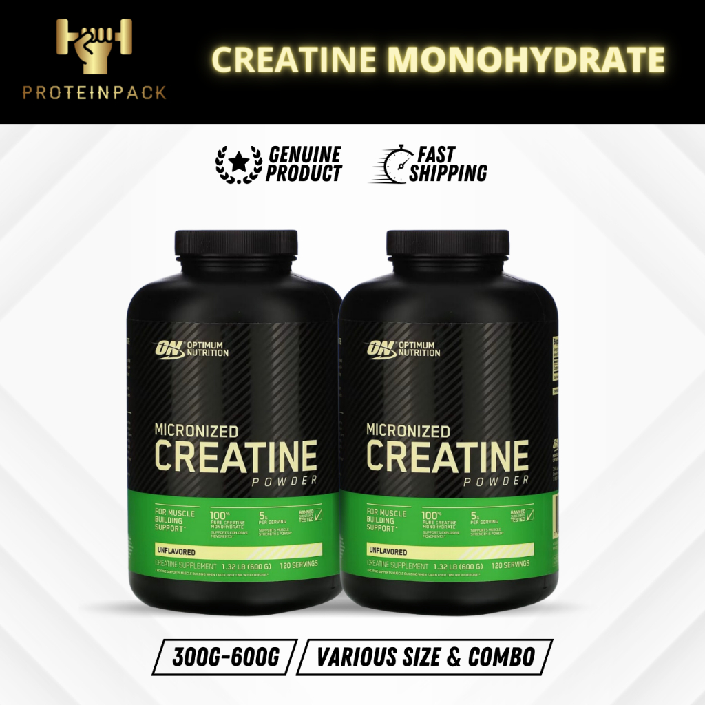 Optimum Nutrition Creatine - Micronized Powder 300g/600g, 100/300 ...