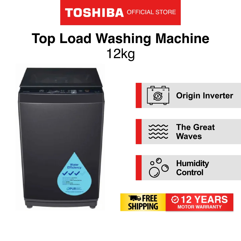 [Bulky] Toshiba AW-DUK1300KS Black The GreatWaves Top Load Washing ...