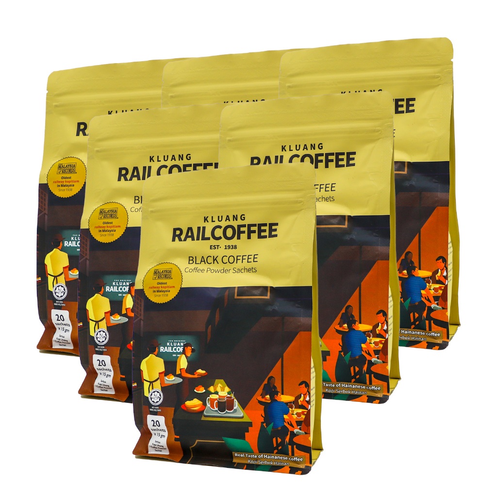 ORIGINAL KLUANG RAIL COFFEE SACHETS KOPI O 20S X 15G - BUNDLE OF 6 ...