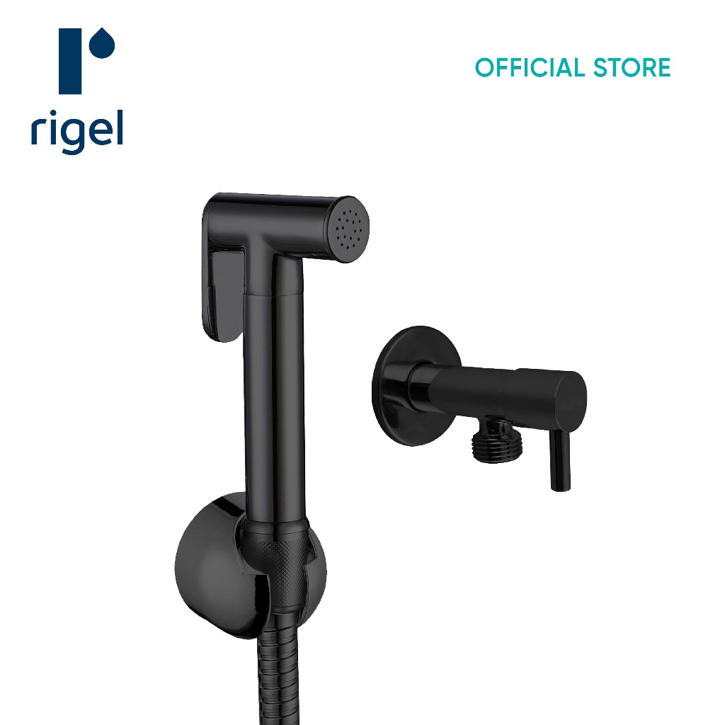 RIGEL Matte Black Bidet Spray Set (Angle Valve & Bidet Sprayer ...
