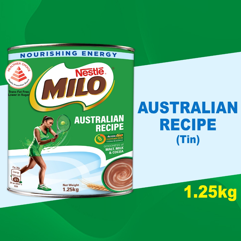 MILO Australian Recipe Powder Tin Greater Chocolatey and Milky Taste (1 ...