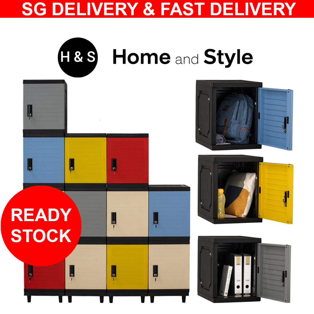 [SG Seller] Stackable Plastic Locker with Lock. Parcel Locker Stackable ...