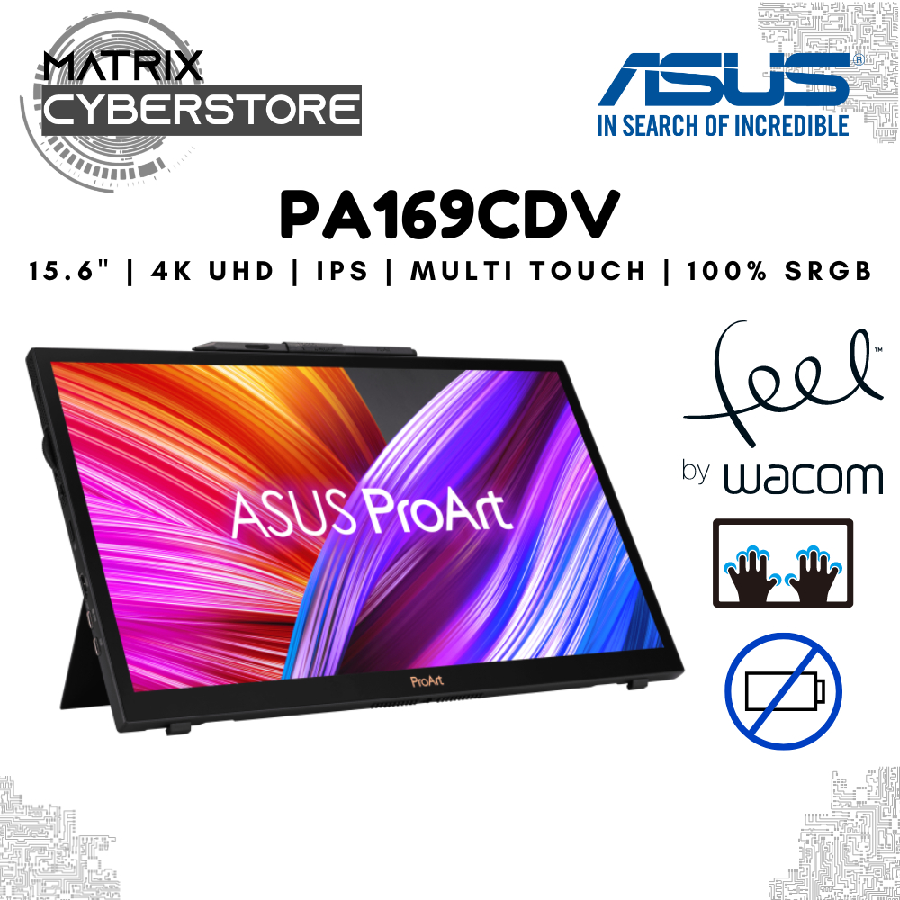 ASUS ProArt PA169CDV Pen & Touch Display Portable Monitor - 15.6", 4K ...