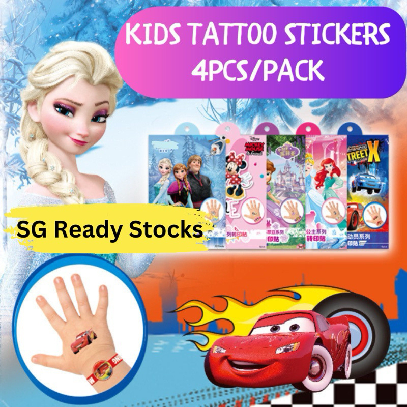 4pcs/Set Kids Tattoo Stickers Paw patrol/Frozen /Princess Waterproof ...