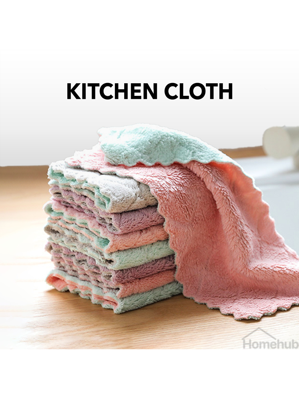 Homehub Kitchen Towel Cleaning Microfiber Cloth Microfibre Dish Table ...