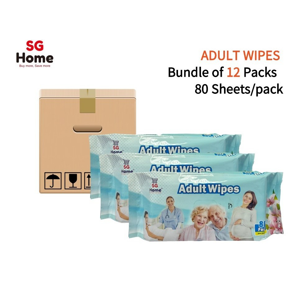 [SG] BRAND 80PCS Adult wipes XL Wet Wipes Big XL Large Size | Shopee ...