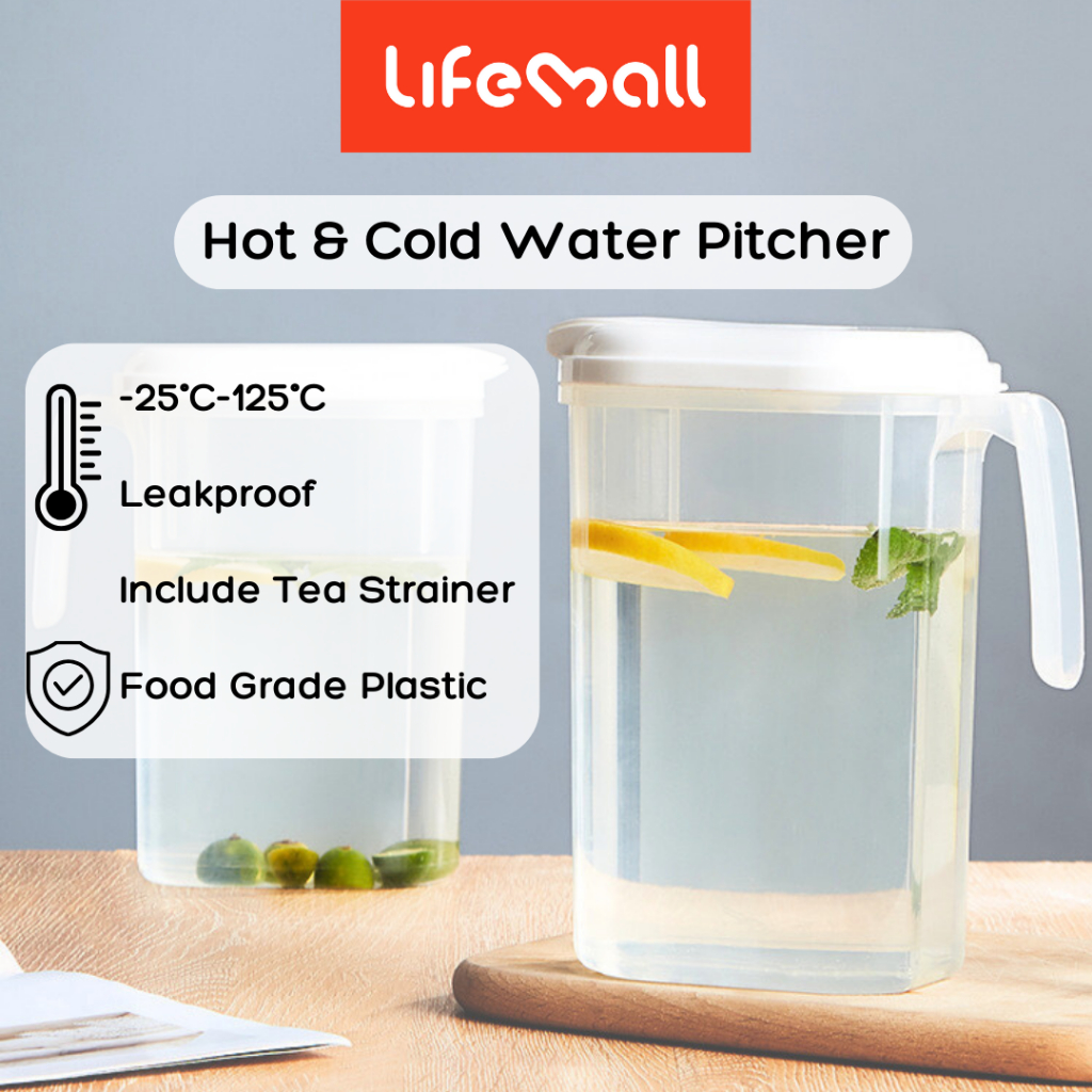 Lifemall - 1.8L/2.5L Water Pitcher Hot & Cold Resistant Water Jug Cold ...