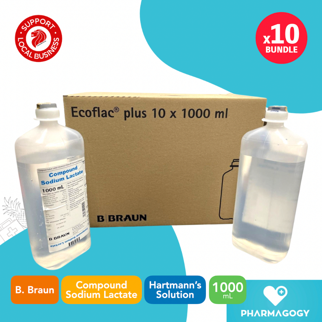 [Bundle of 10] B. Braun Compound Sodium Lactate EP 1000ml IV Fluids ...