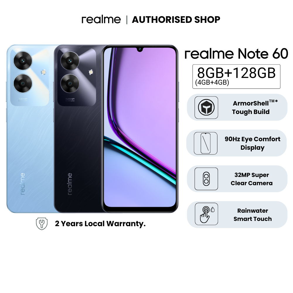realme Note 60/60x 12GB(4+8) +64/128GB ROM | 90Hz Vivid Display | 7 ...