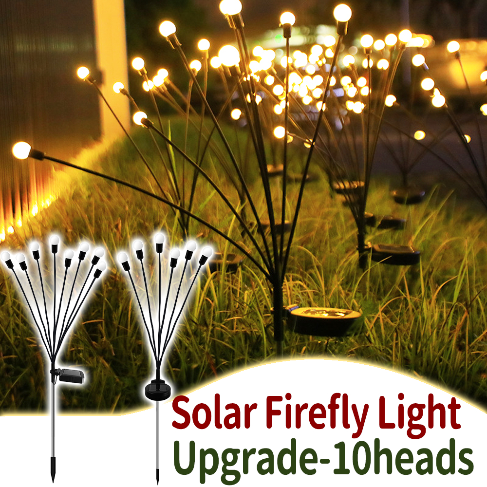 Lampu Raya 10Head Solar Swaying Firefly Lights LED Hari Raya Lights ...