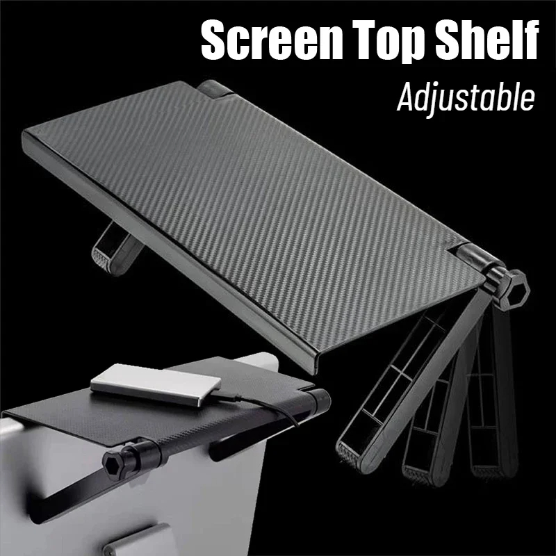 Adjustable TV Screen Top Storage Shelf Rack Holder Computer Monitor ...