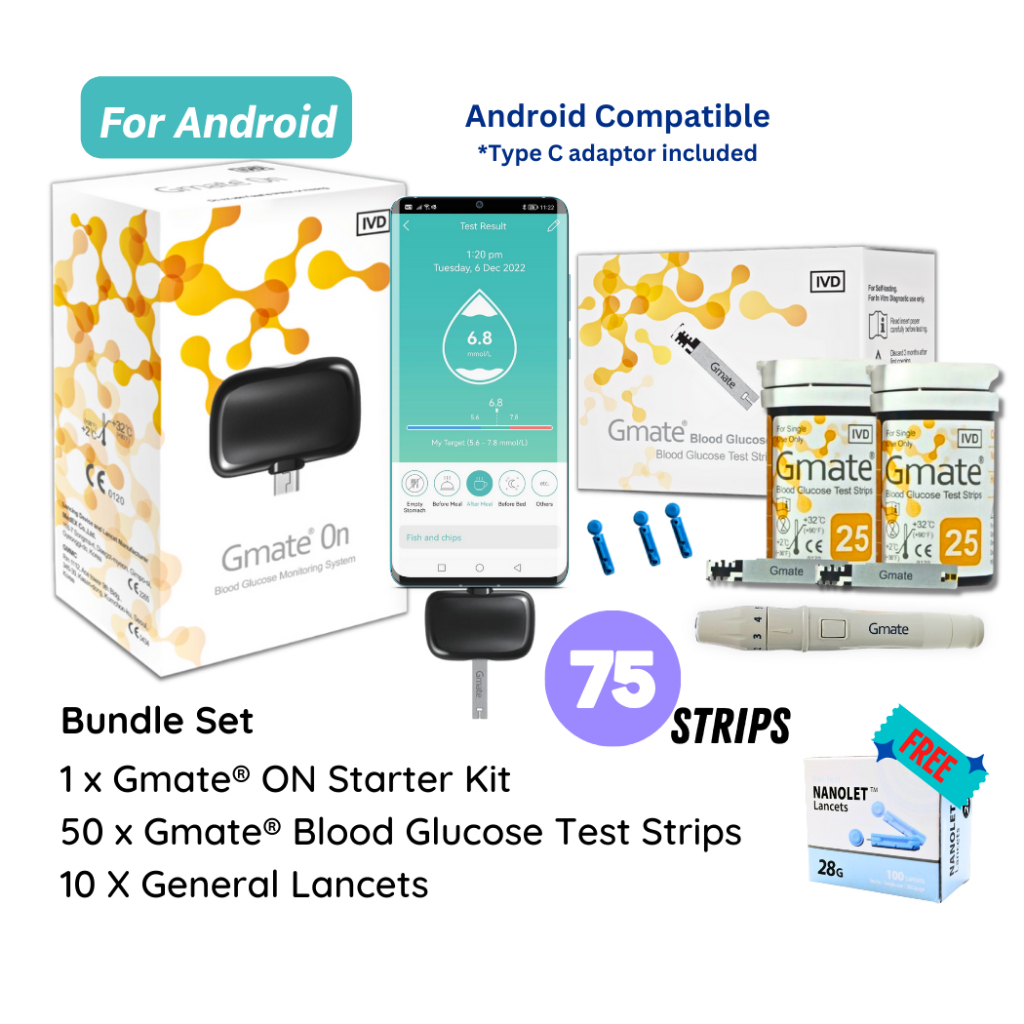 [Bundle Deal] Gmate® Blood Glucose Meter Starter Kit (Gmate® SMART ...