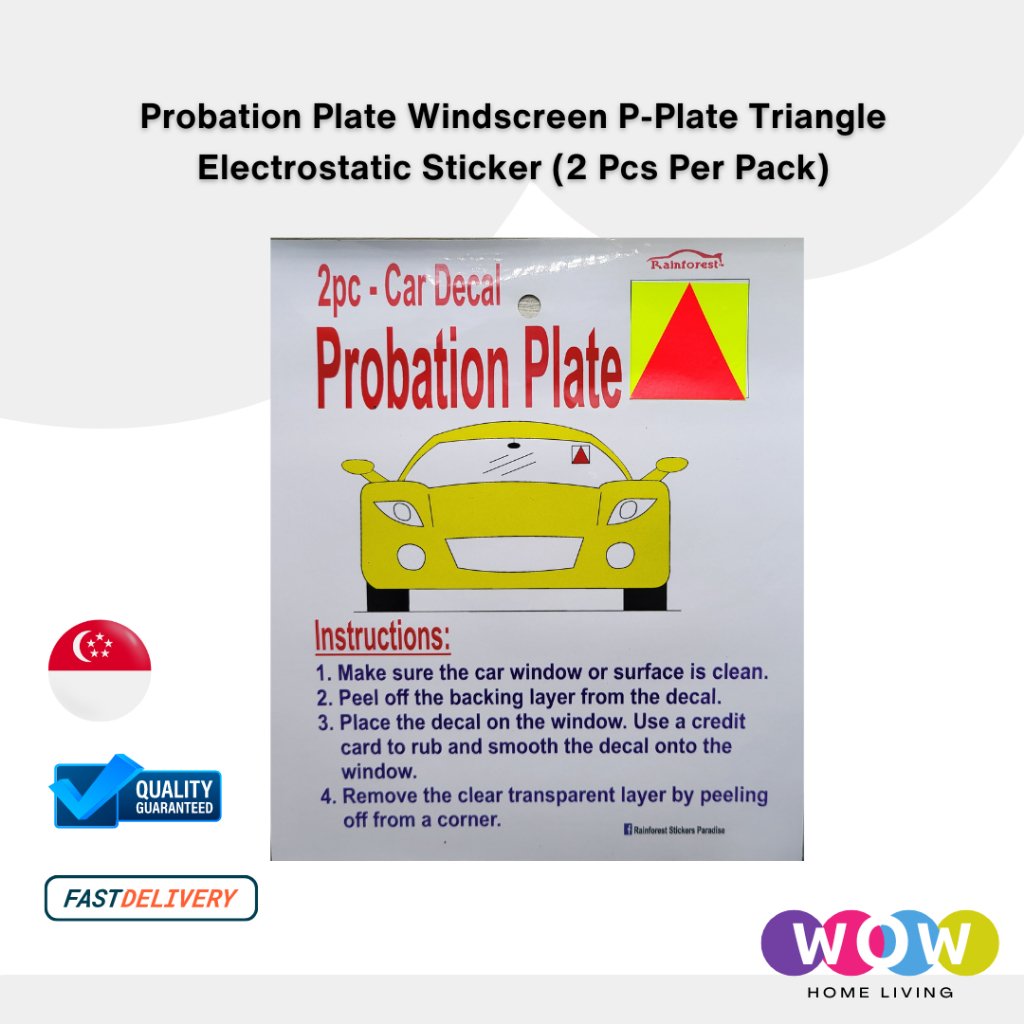 Probation Plate Windscreen P-Plate Triangle Electrostatic Sticker For ...