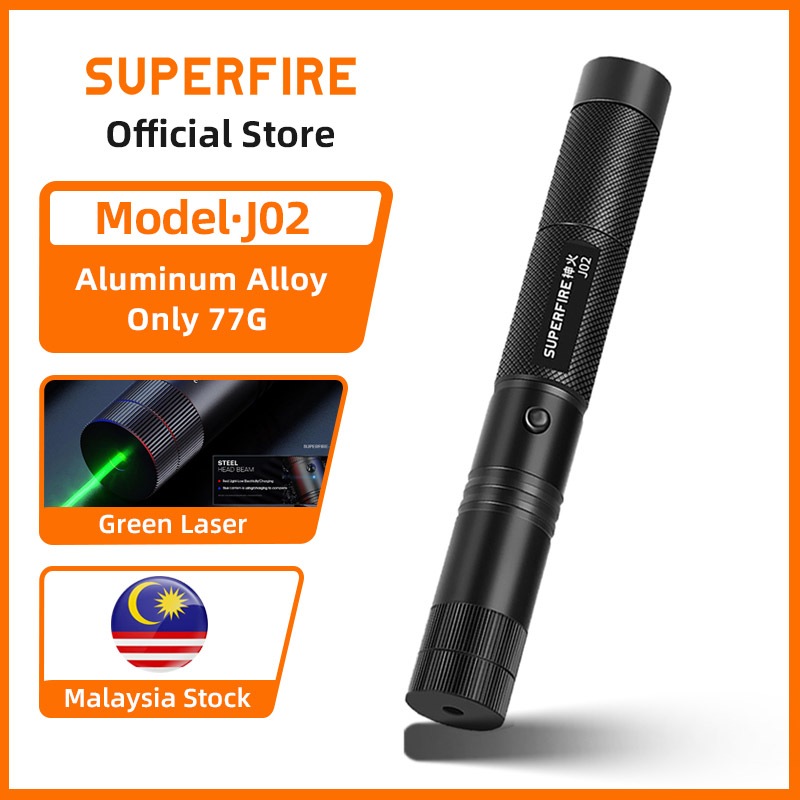 SUPERFIRE J02 Laser Flashlight USB Rechargeable Torchlight Rechargeable ...