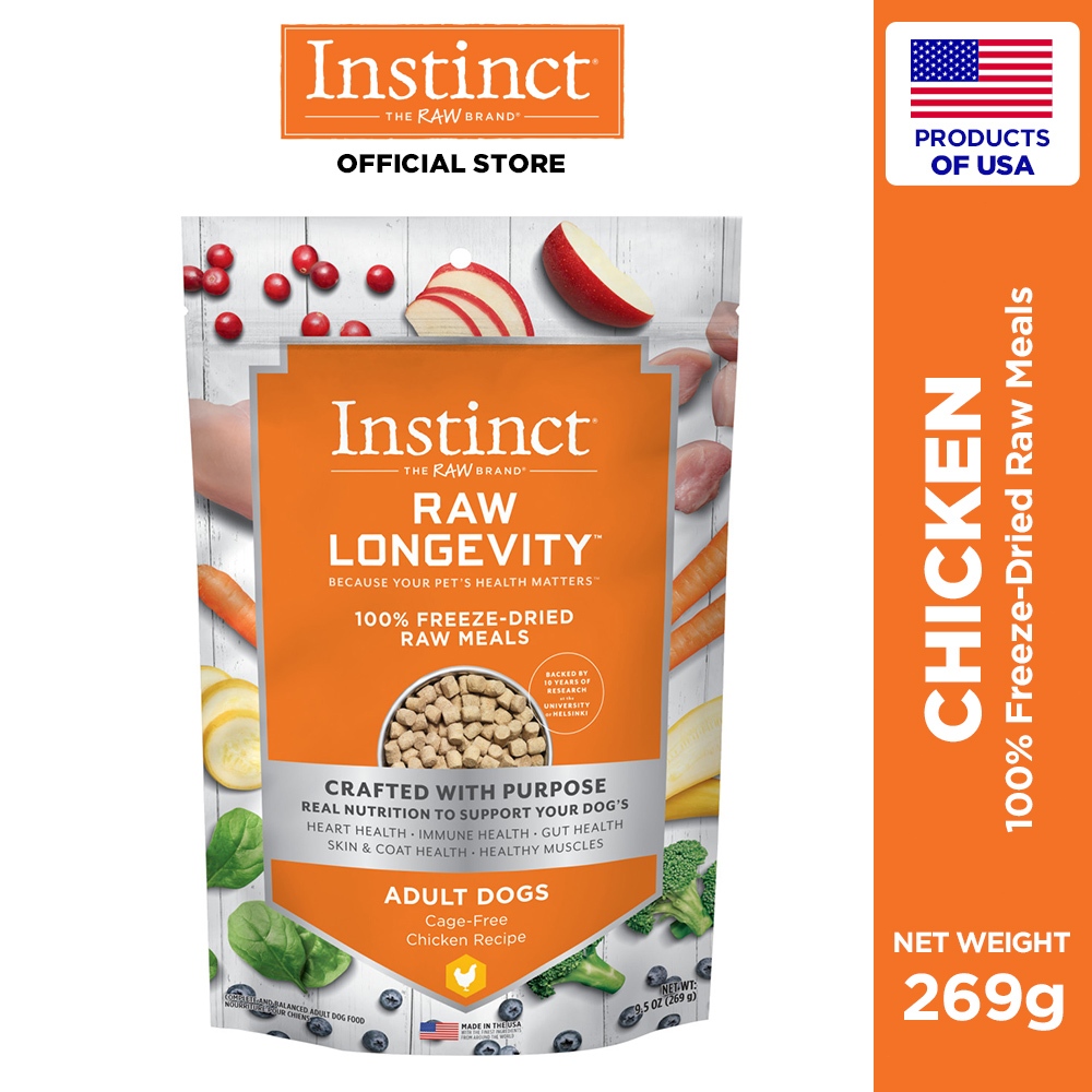 Instinct Raw Longevity Freeze Dried Chicken Dog Food 5oz | Shopee Singapore