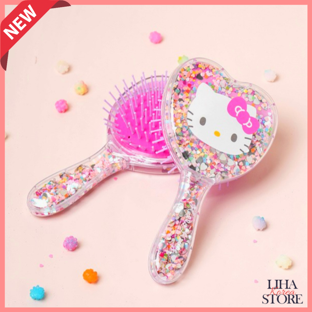 Daiso Korea Sanrio My Melody Glitter Hair brush Hello Kitty Hair brush ...