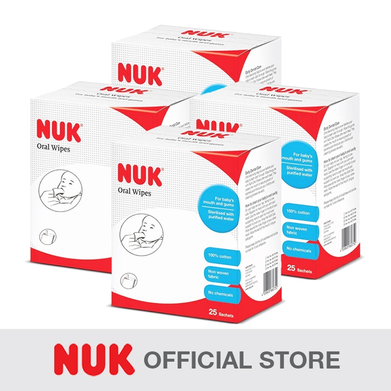 NUK Oral Wipes For Newborn Baby | 25 Sachet/ Box | Bundle Deals | Made ...