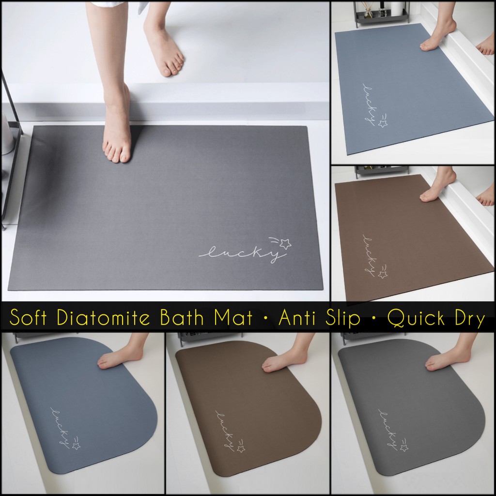 Floor Mat 40x60cm - Lucky Star Design 4mm Soft Diatomite Mat Diatom Mud ...