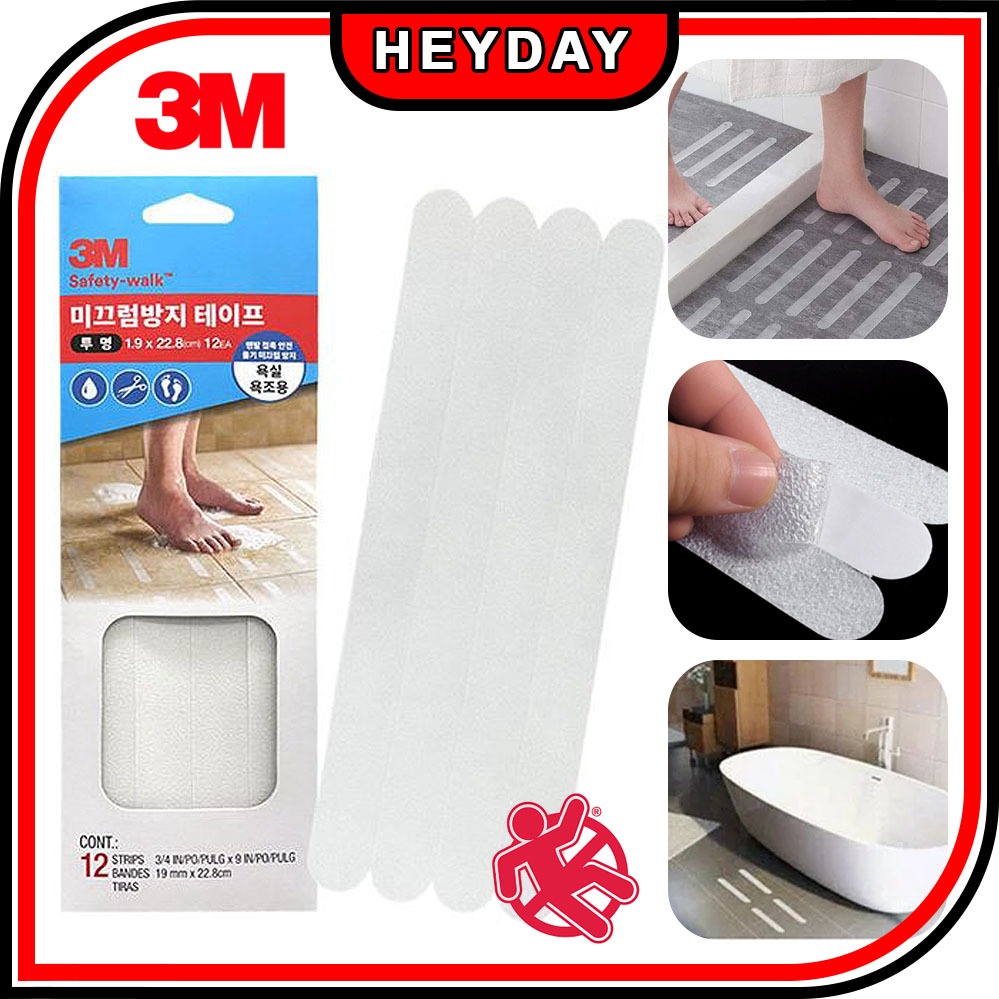 [Authentic] 3M Anti-Slip Sticker 12 Strip Non-Slip Bathroom Floor Non ...