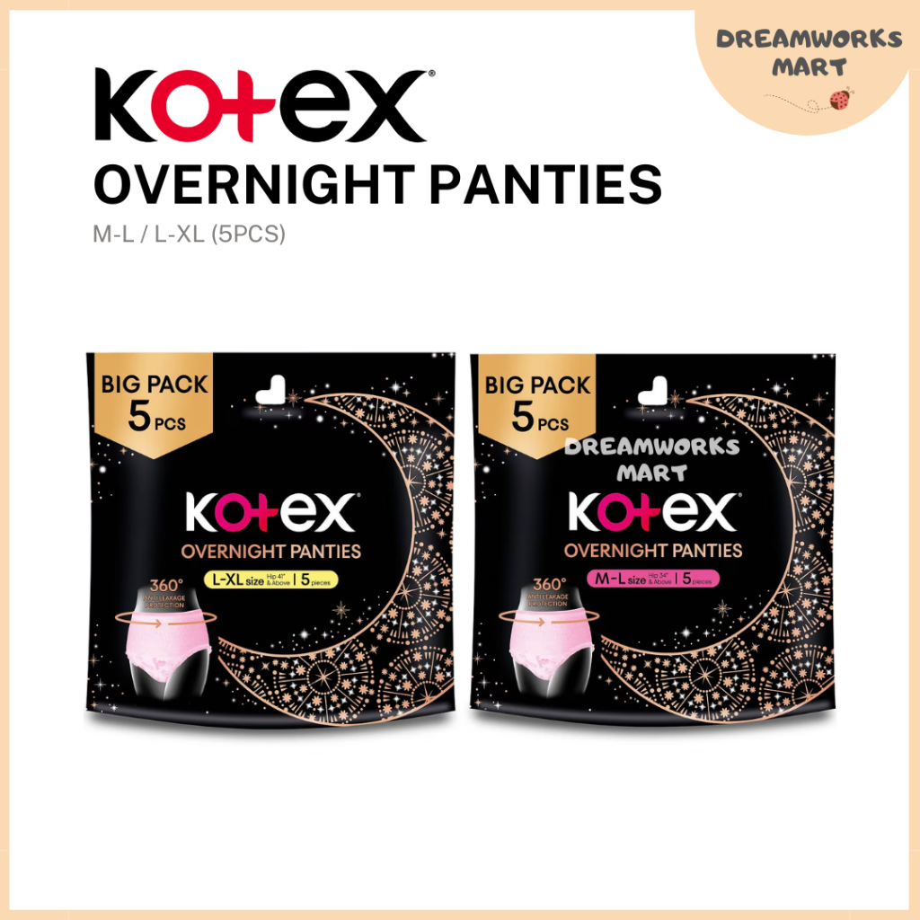 Kotex Overnight Panties M L XL Size (5 pcs) Big Pack Maternity Sanitary ...