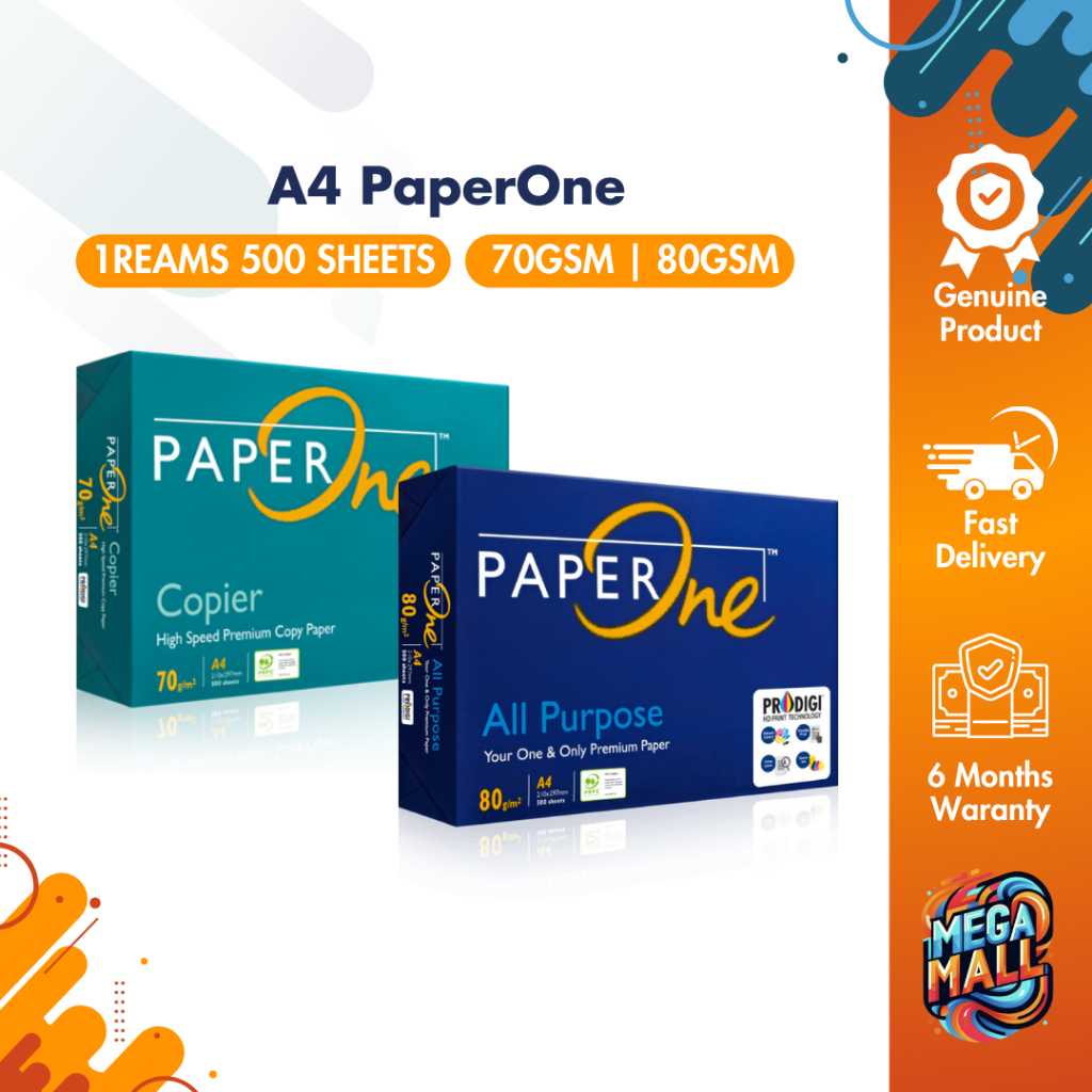 A4 PaperOne 500 Sheets - 70gsm/80gsm Copier Paper, Ultra-Smooth, Eco ...