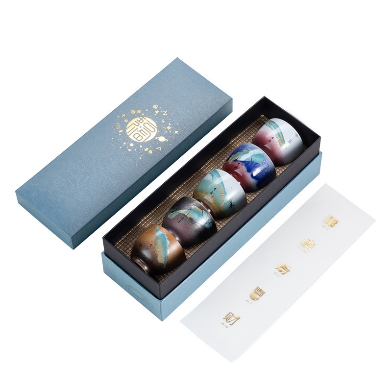 Tea Cup Gift Set/5pcs per set/五福茶杯 | Shopee Singapore