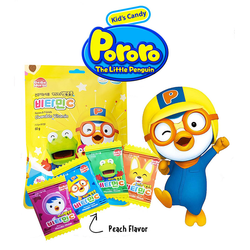 Minitotz Pororo Vitamin C (Peach Flavour - 50 Tablets, 60g) | Shopee ...