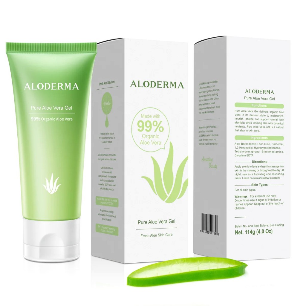 Aloderma Natural Aloe Vera Pure Gel, Organic Fresh Aloe Vera Juice ...