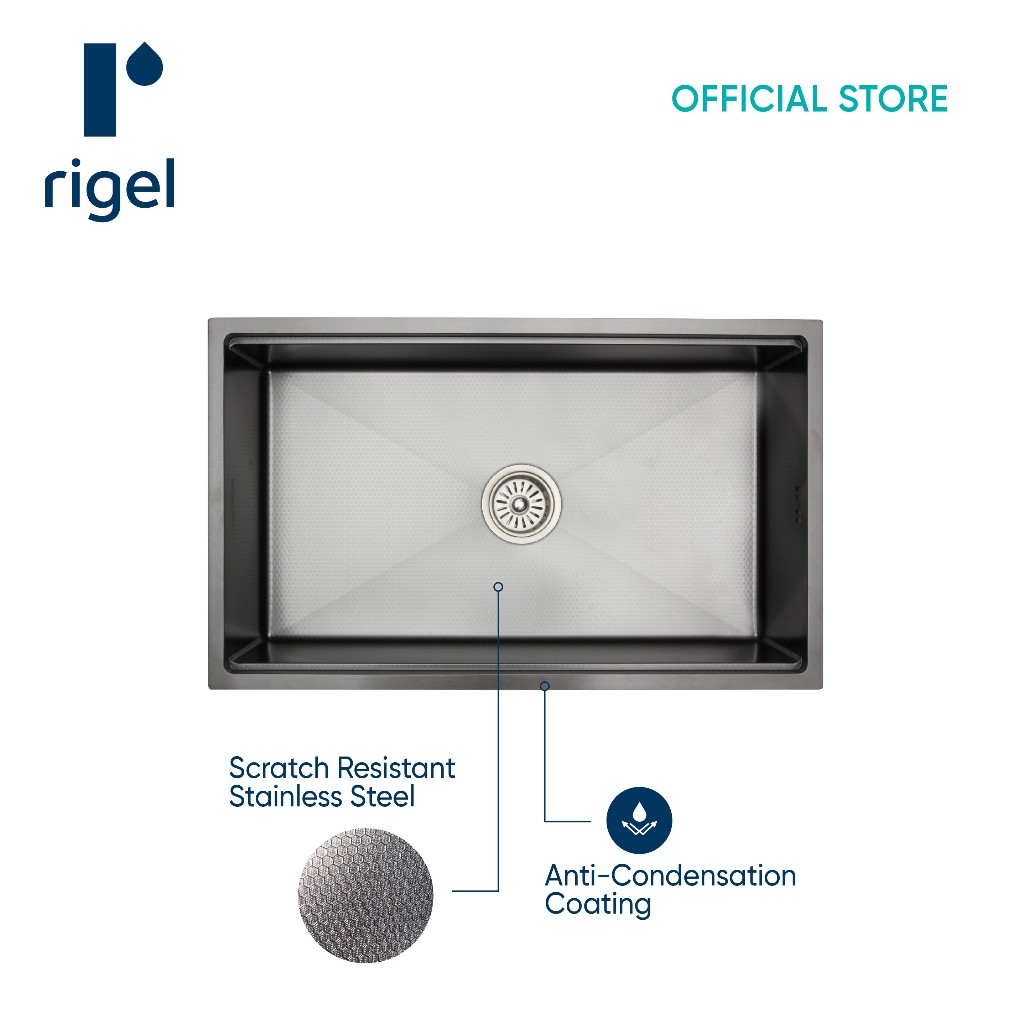 RIGEL Scratch Resistance Kitchen Sink SNK6545SB-LINEN-250 | Shopee ...
