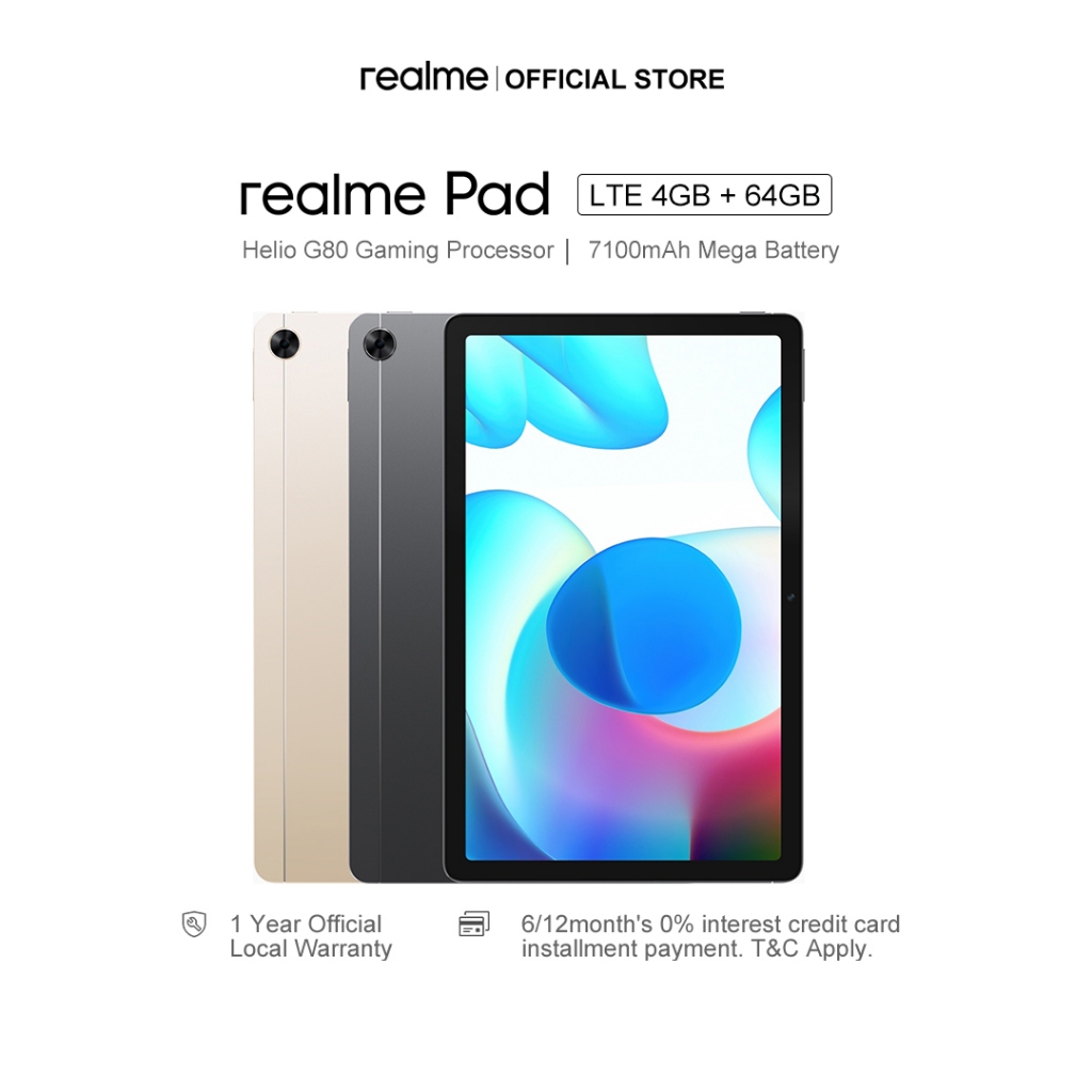 realme Pad LTE Tablets New (4+64GB) (6+128GB) | 10.4" HD Display | 6 ...